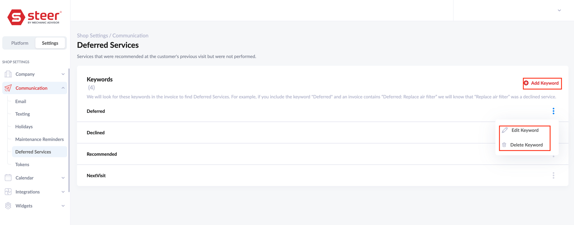 How to Create and Edit Deferred Service Reminders