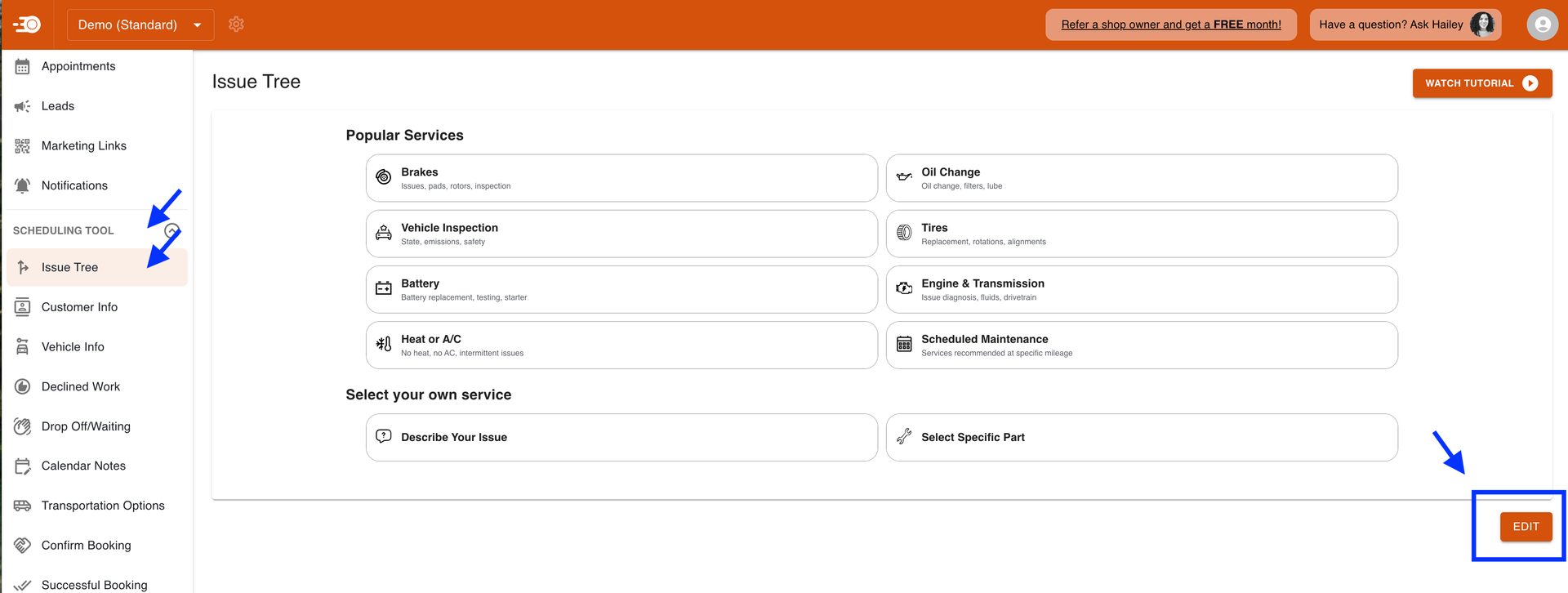 Customizing Your Issue Tree - Scheduling Tool Services