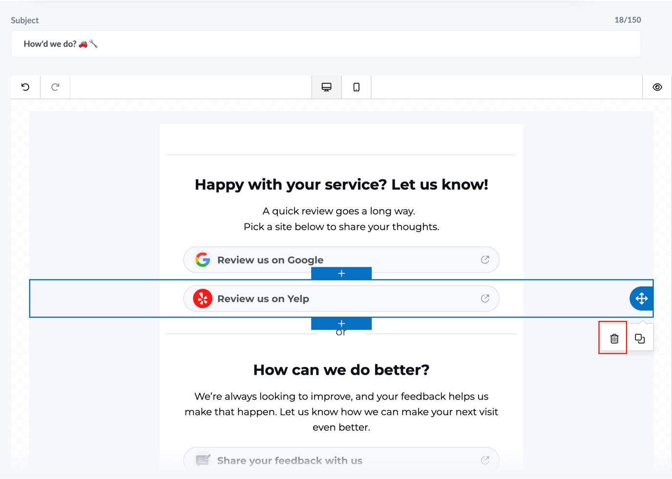 How to Customize the Review Request Email Template and Text Survey Token