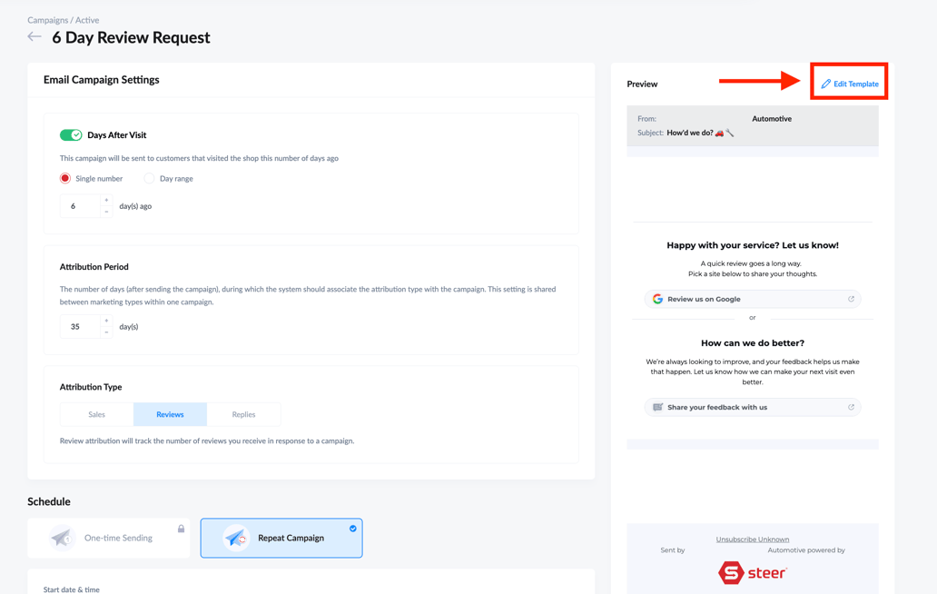 How to Customize the Review Request Email Template and Text Survey Token