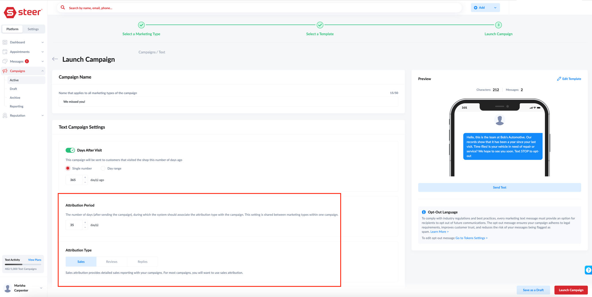 How to Edit Campaign Attribution Type and Attribution Period