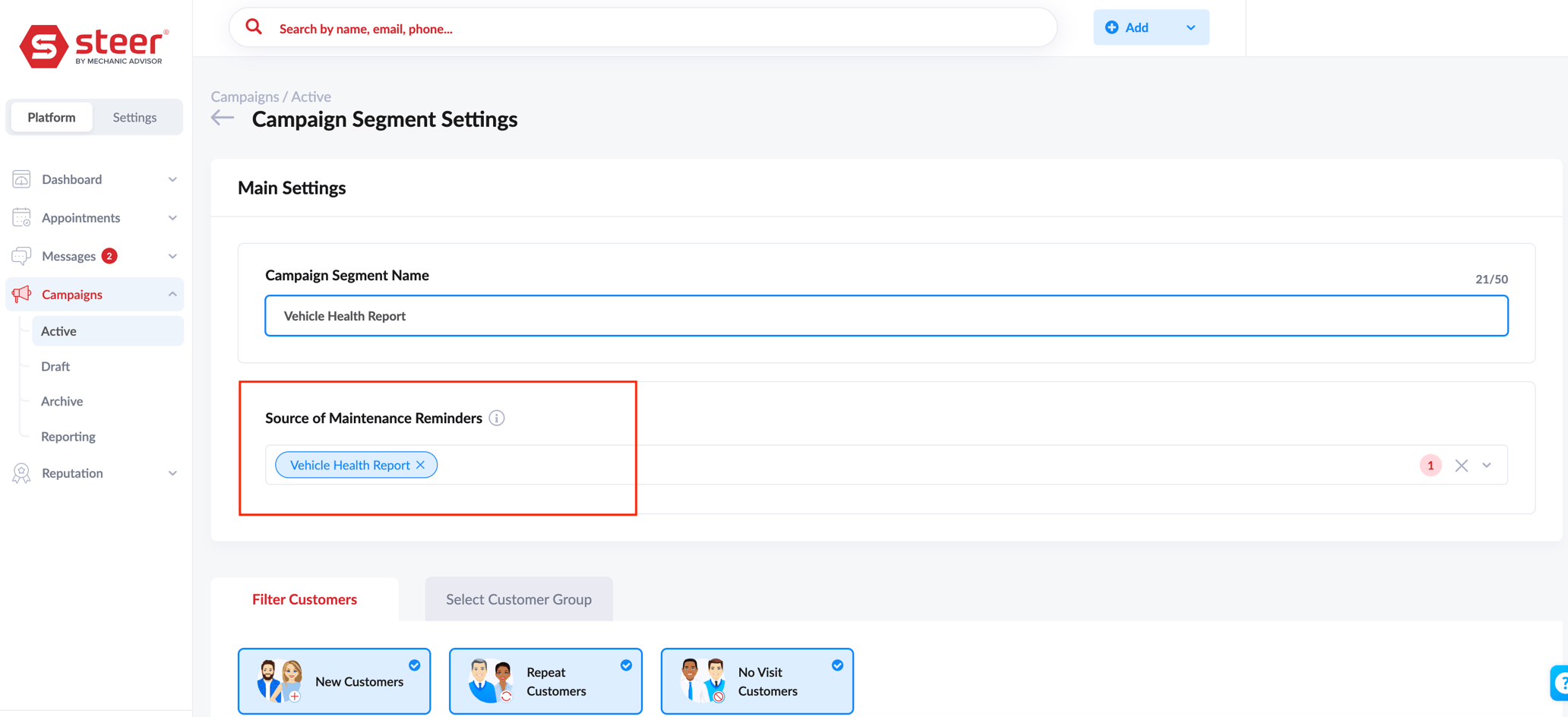 How to Edit and Enable Maintenance Reminder Campaigns